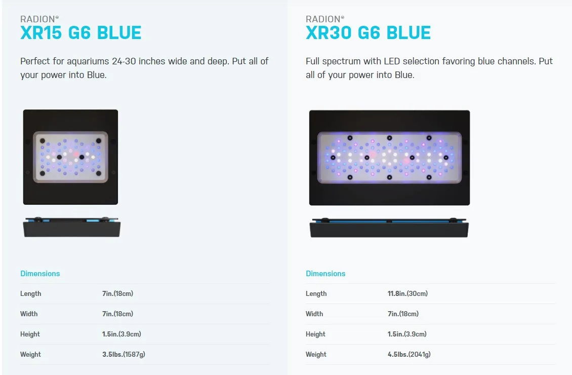 Ecotech Radion XR15 XR30 G5 G6 Pro - LED Reef Aquarium Lights