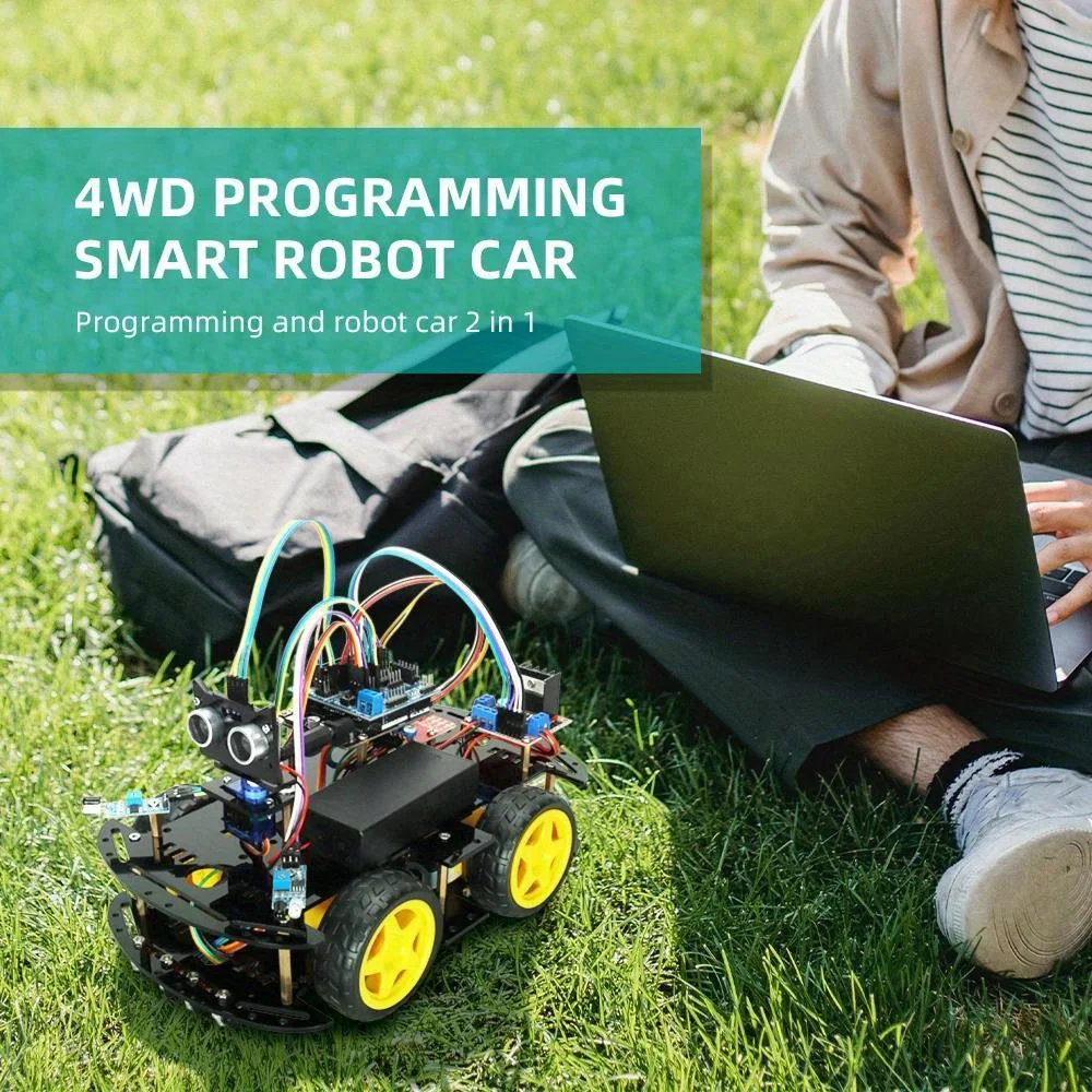 New Upgrade 4wd Smart Robot Car Complete Kit For Programming,Easy To ...