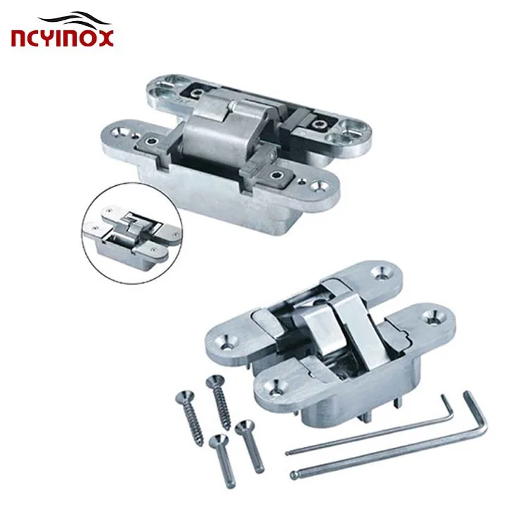 Heavy Duty Wood Hidden Cross Hinge Zinc Alloy Mortise Mount Invisible ...