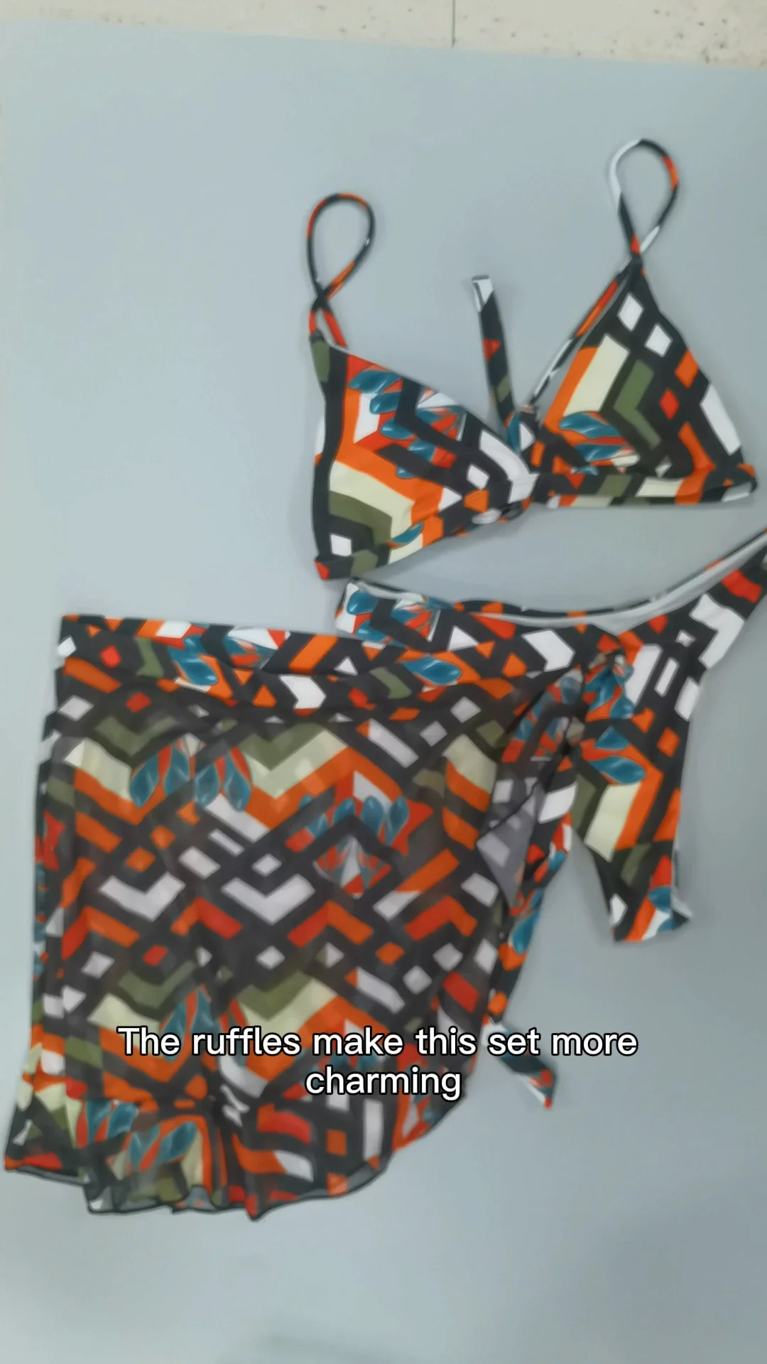 Sexy Triangle Women Set Mesh Top+skirt Swimsuit Swimwear Swimming ...