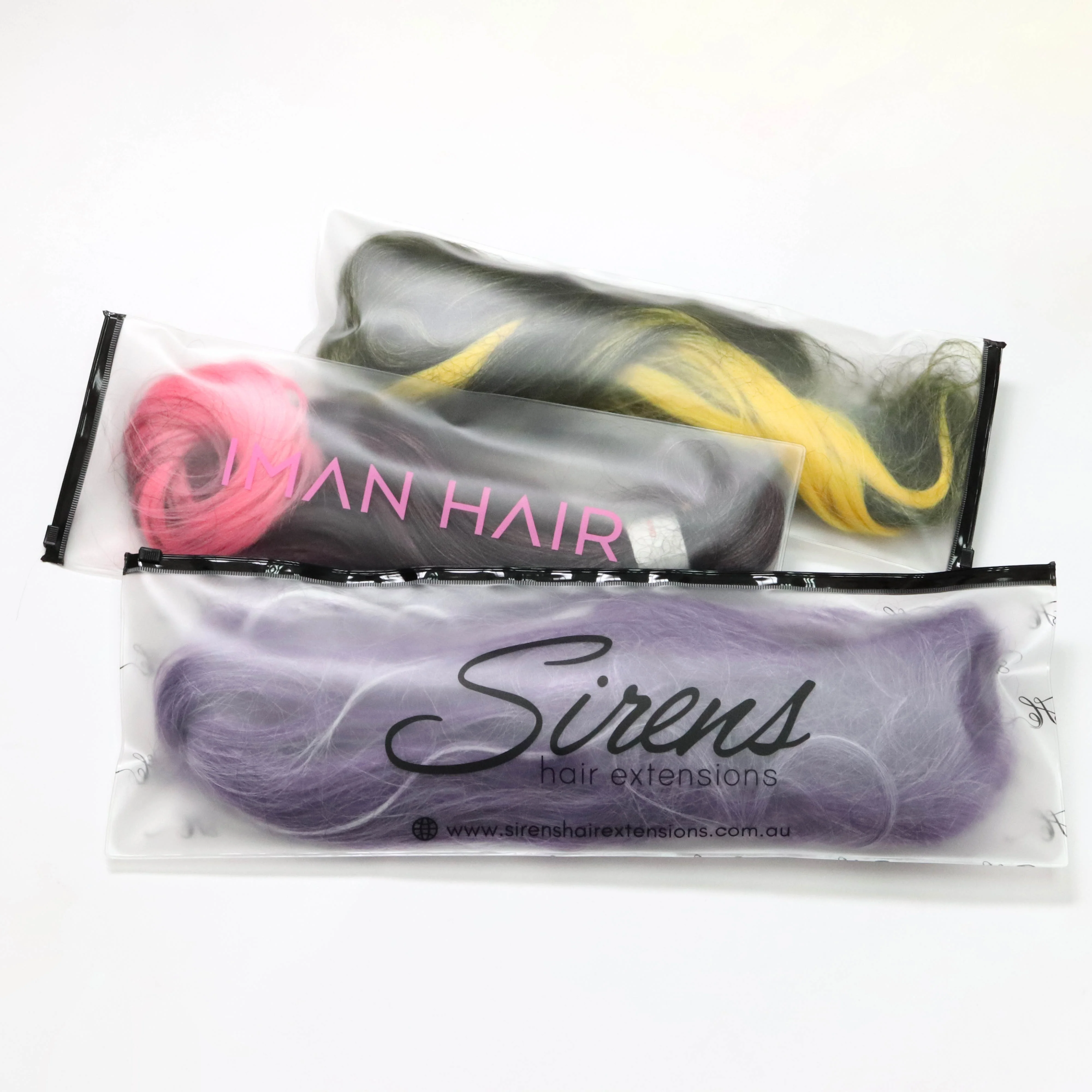 Custom Frosted Pvc Plastic Packaging For Hair Extensions Hair Zipper ...