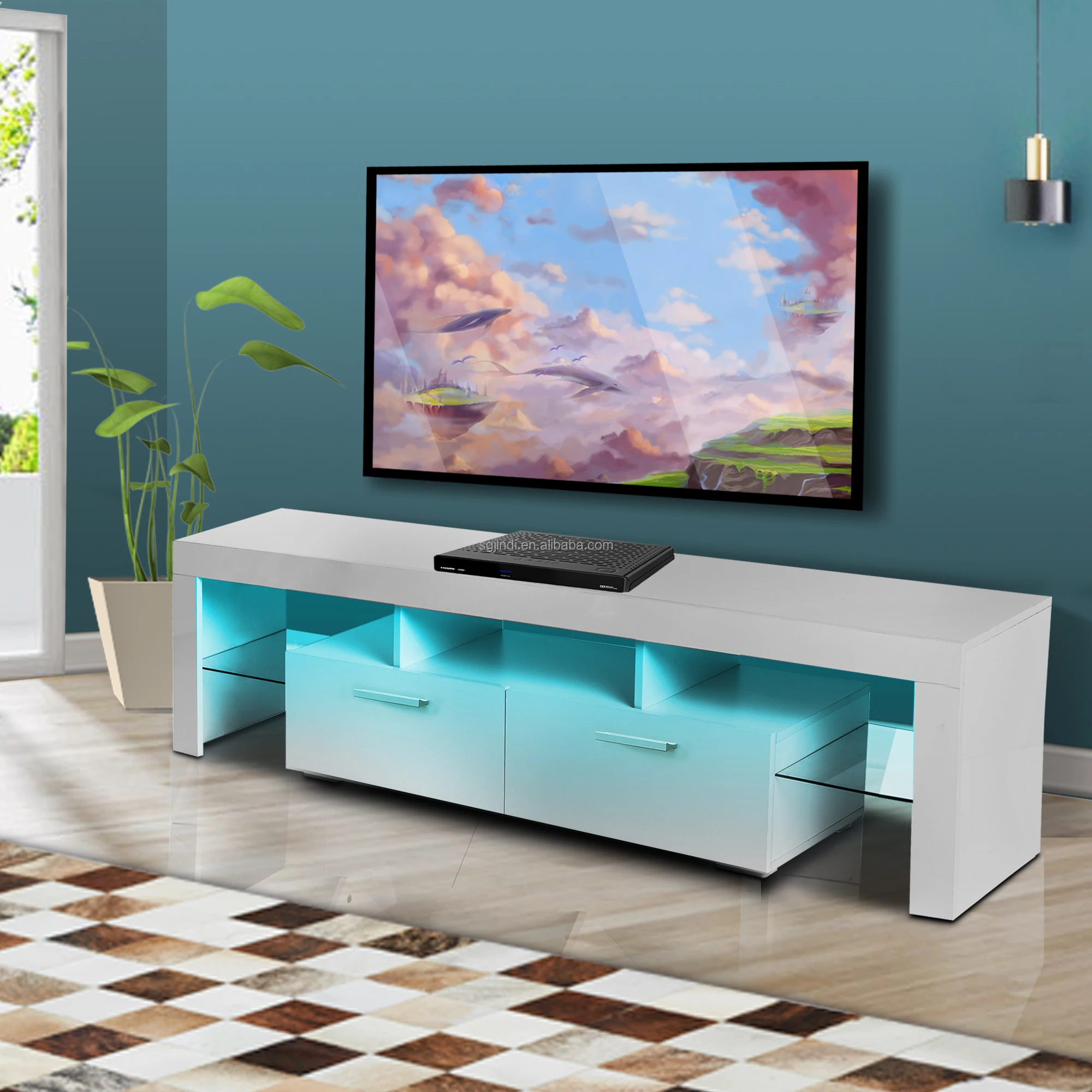 Living Room Furniture Modern Tv Stands Cabinet Wood Corner Table Tv ...