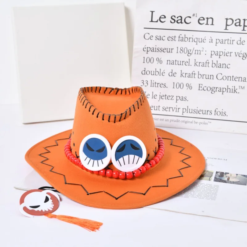 One Pieced Luffy Boxer Ace Anime Cosplay Cowboy Pirates Festival Hats ...