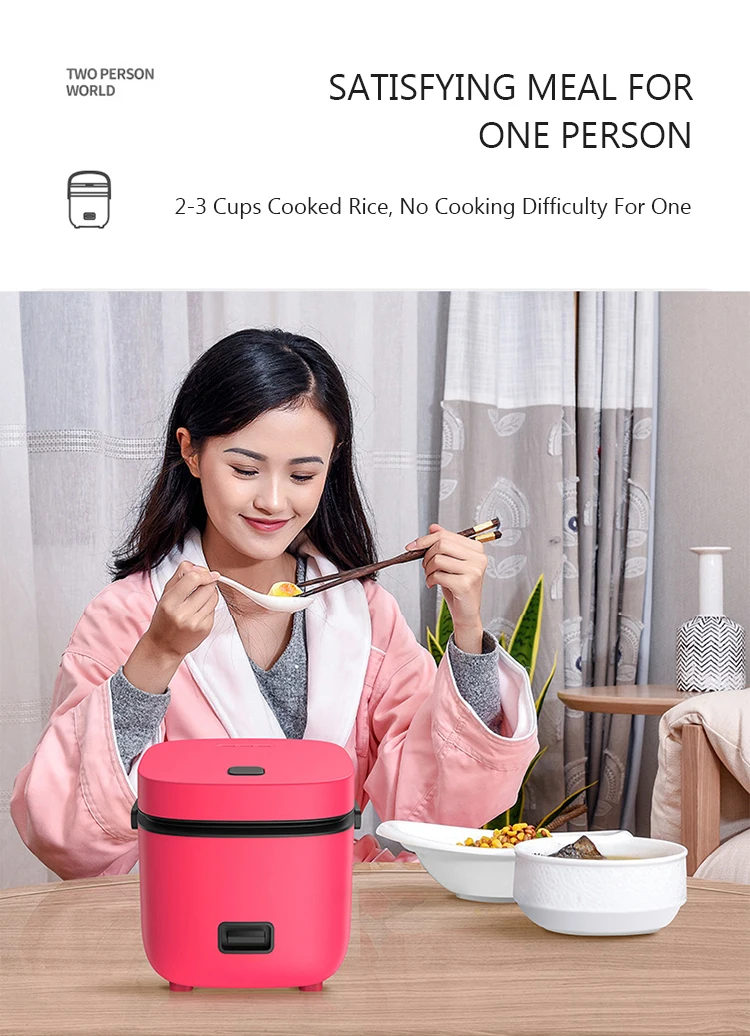 1.2l 2-3 Cup Mini Electric Rice Cooker With Steam & Rinse Basket For ...