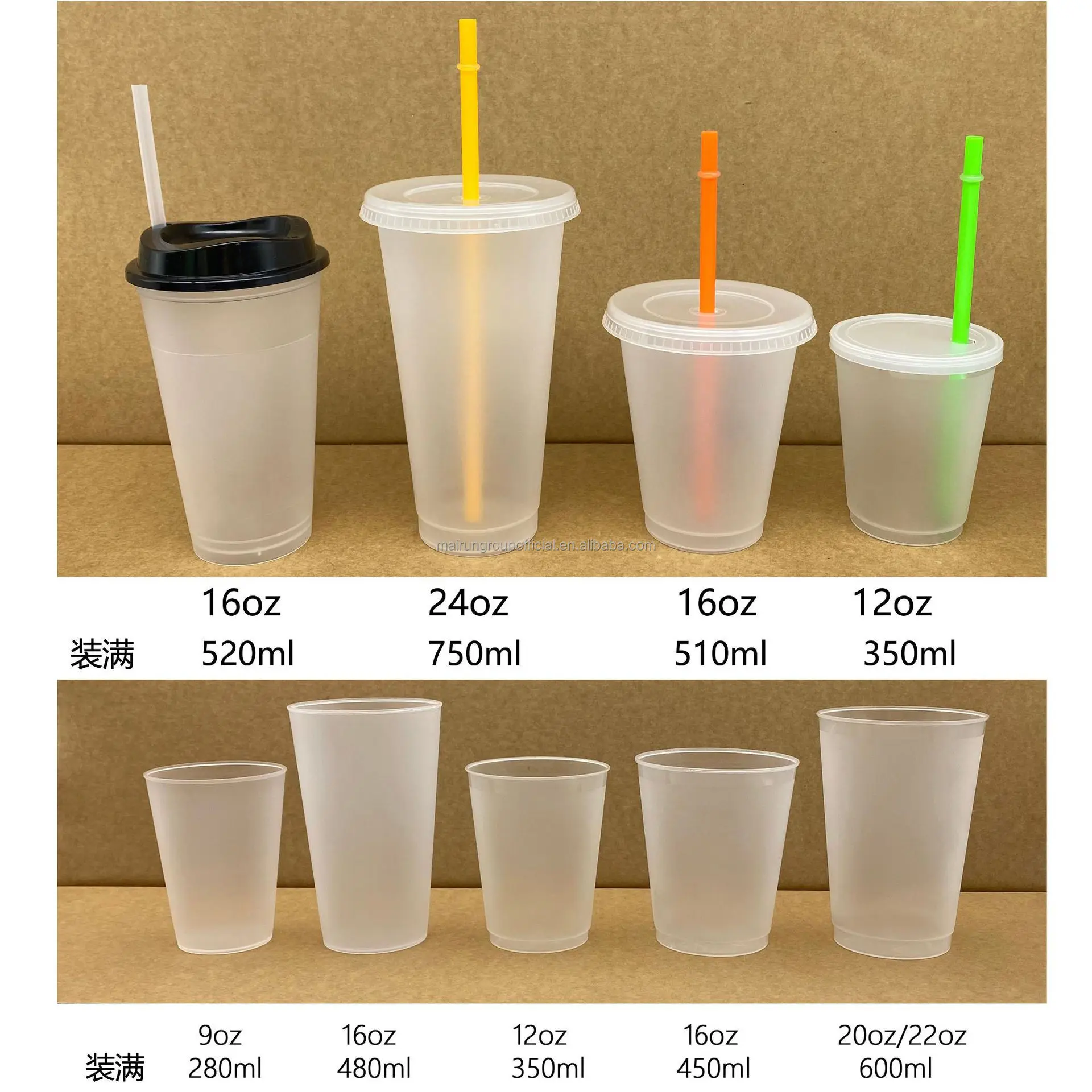 Custom Temperature Change Color Logo Cups 16oz 22oz Plastic Drinking ...