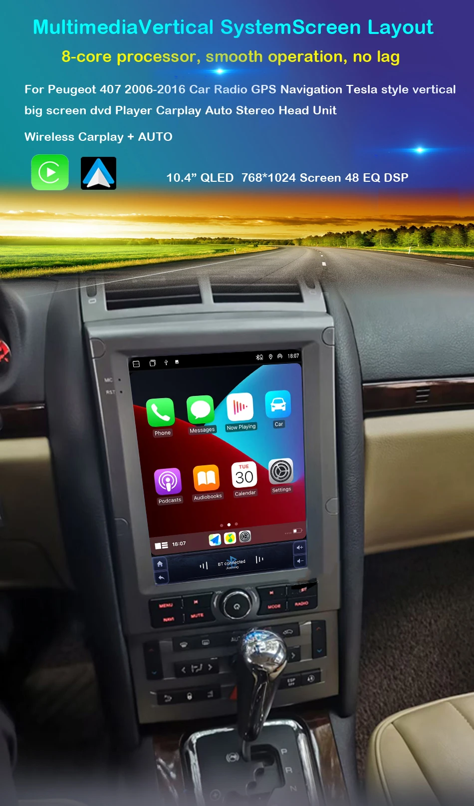 Car Radio Gps Navigation Tesla Style Vertical Big Screen Dvd Player ...