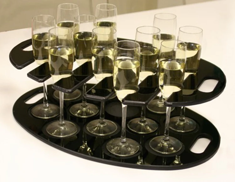 Champagne Flute Tray Clear Acrylic Champagne Flute Suspension Serving ...