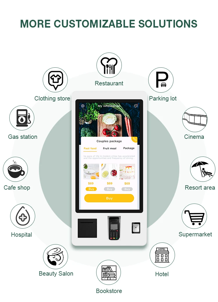 Big Promotion Restaurant Food Menu Ordering Kiosk 24inch