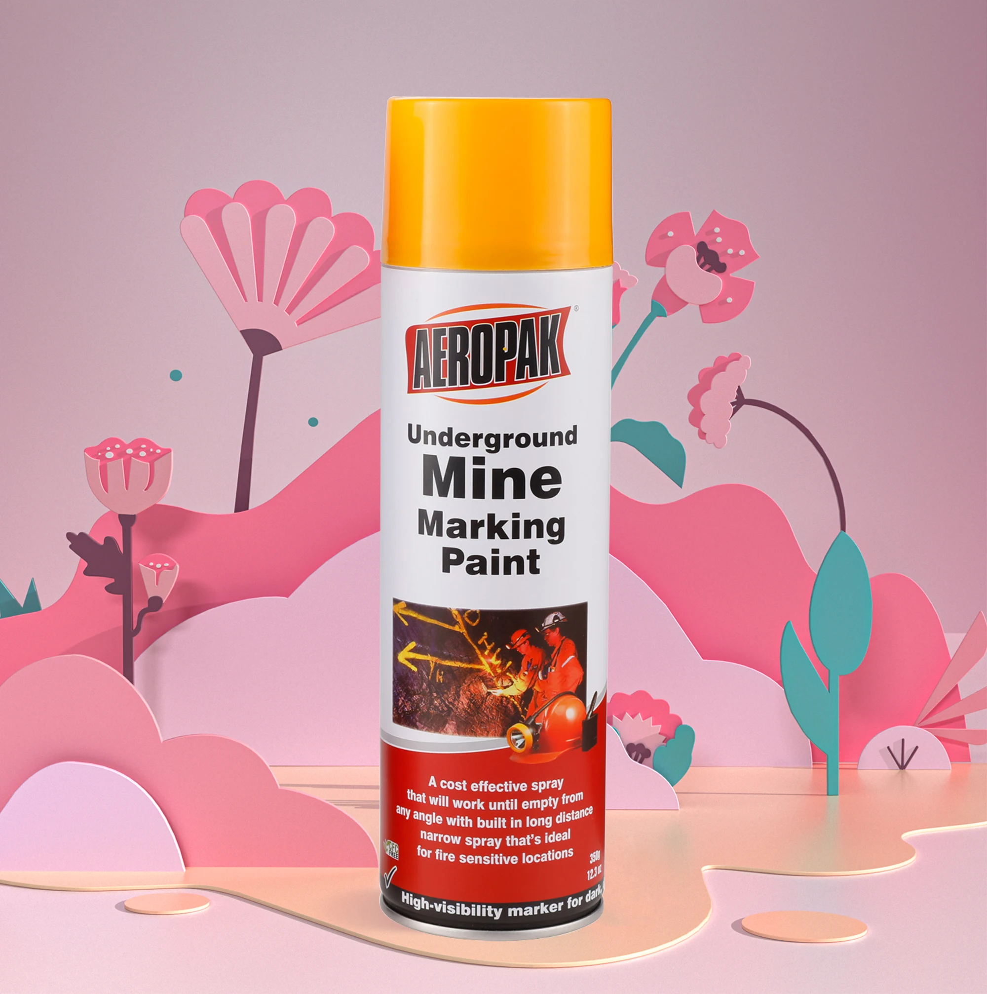 Aeropak 500ml Aerosol Bright Underground Mine Marking Paint Spray ...