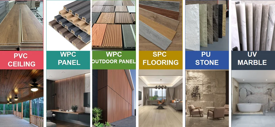 High Quality Modern WPC Wall Panel PVC Plastic Waterproof Fireproof for ...