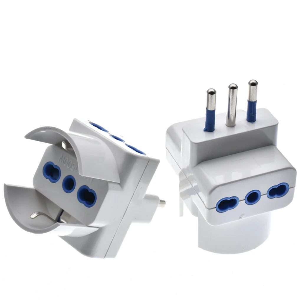 Italy Travel Plug Adapter 3 Ways Socket Multi Port Outlet Italian ...