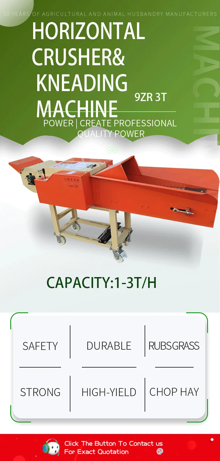 Weiwei Chopper Chopped China Cattle Feed Grass Shredder Automatic Hay ...