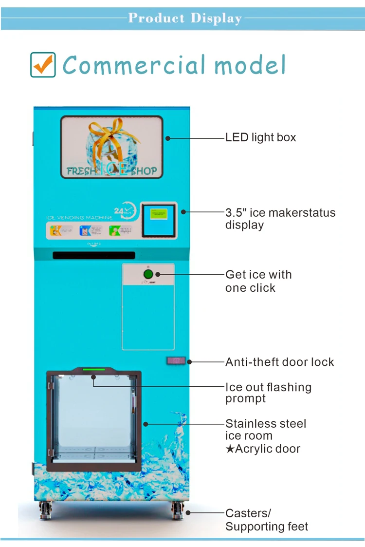 Hot Sale Self Service Coin Operated 140KG Ice Cup Vending Machines