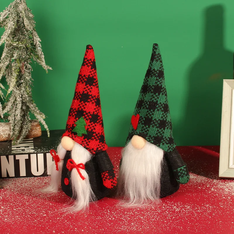 Wholesale Snowflakes Knitted Plaid Faceless Doll Xmas Decoration ...