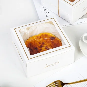 Hokkaido Chocolate Brownie Cake Paper Boxes Packing Dessert Golden ...