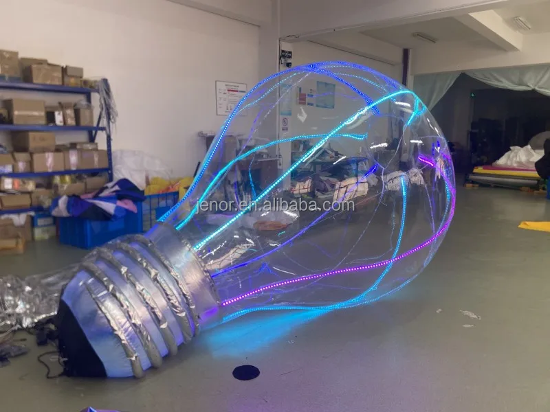 Customized Transparent Pvc Lamp Inflatable Bulb With Colorful Light For ...