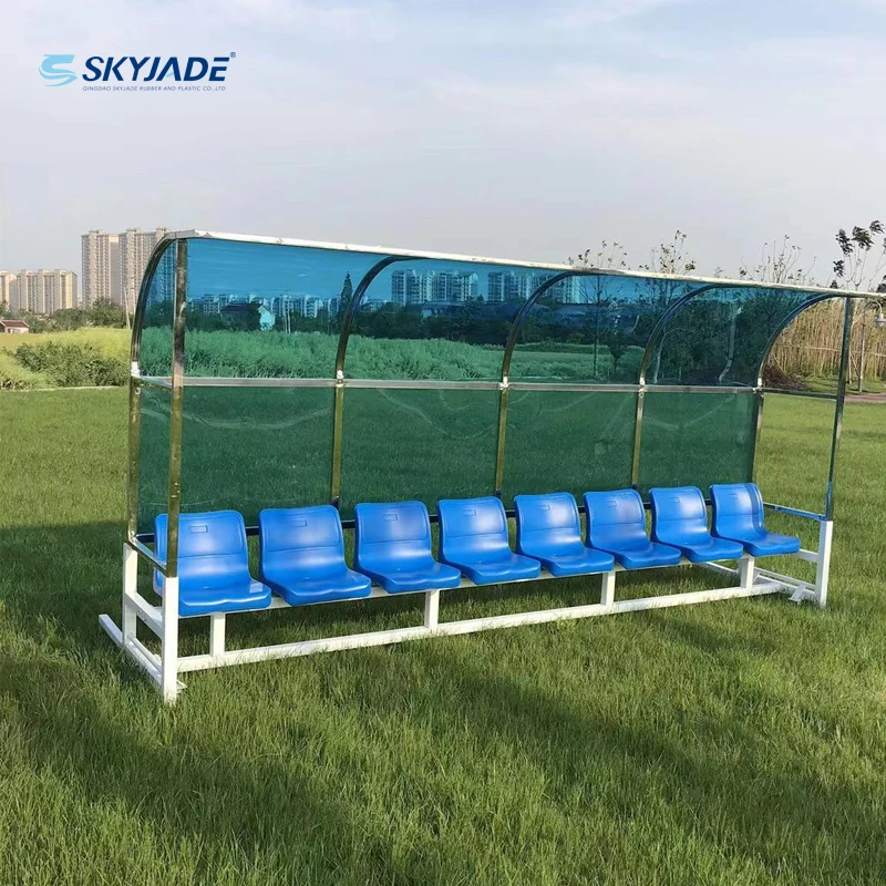 8 Seats Substitute Player Soccer Bench with Shelter Football Stadium ...