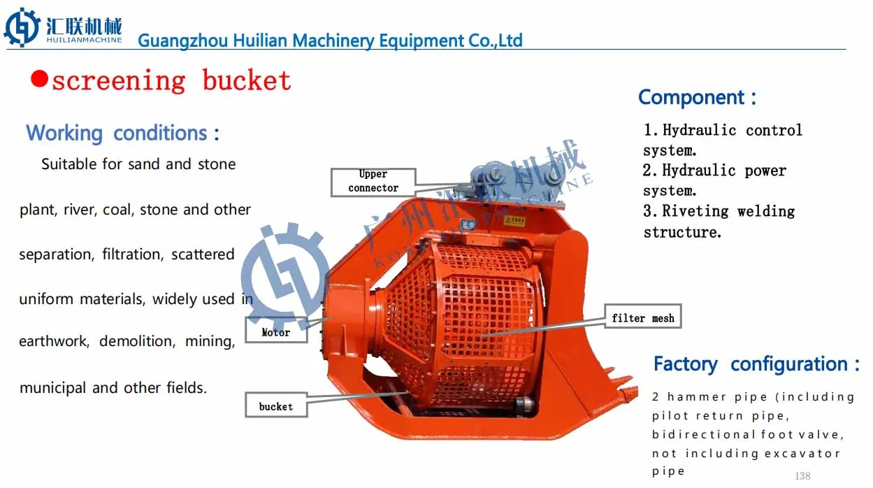 6 Tons Grid Sizes Soil Screening Bucket for Excavators