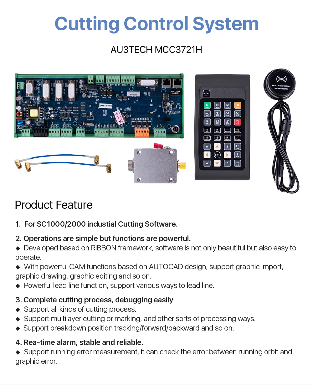 High Value Fiber Cutting Control System Au3tech Mcc3721h With Sc1000 ...
