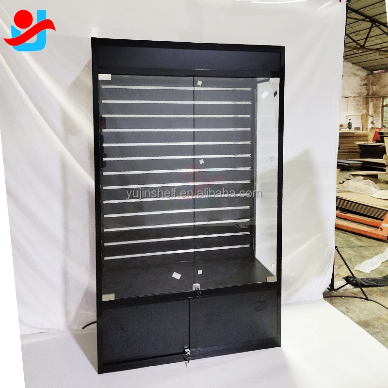 Slatwall Backing Display Cabinet with Aluminum Frame Vertical Hanging ...