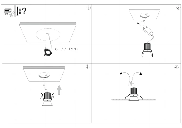 Modern Home Office Led Downlight Fixtures 10w 55mm Dia Ip20 Rating For ...