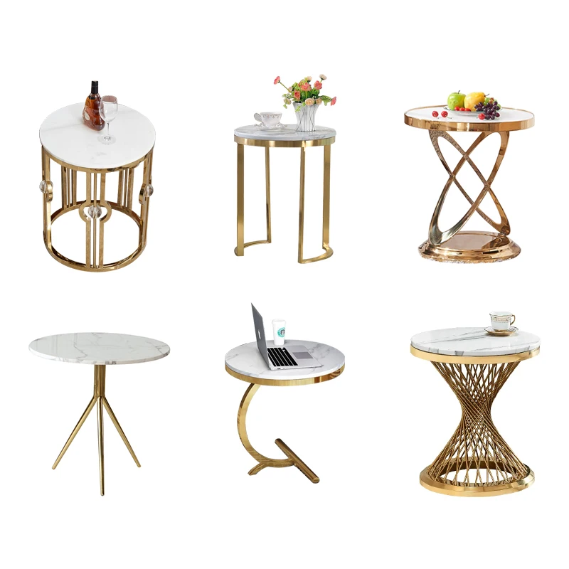 YuanChang home furniture side table modern bedroom luxury marble top ...