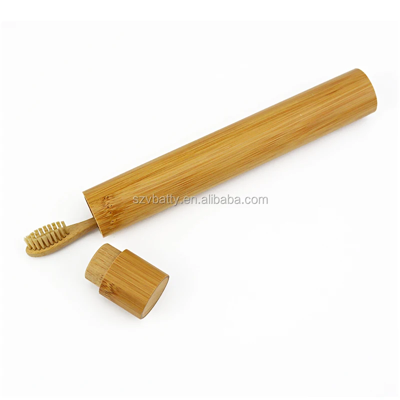 Customized Natural Bamboo Toothbrush Wooden Toothbrush Travel Holder ...