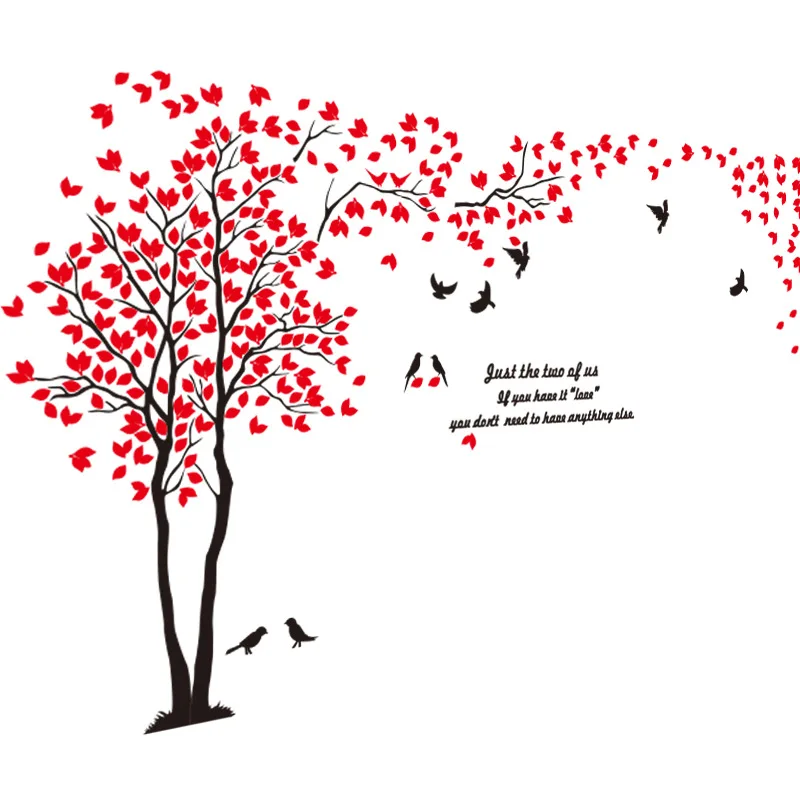 S M L Xl Size Couple Tree Mirror Wall Stickers Tv Backdrop Diy 3d ...
