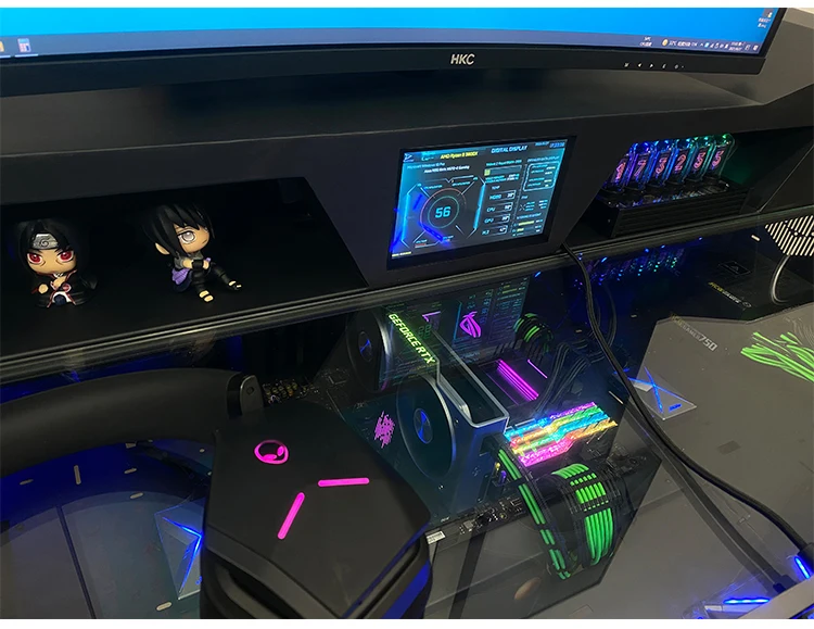 New Computer case built-in transparent large case integrated table high ...