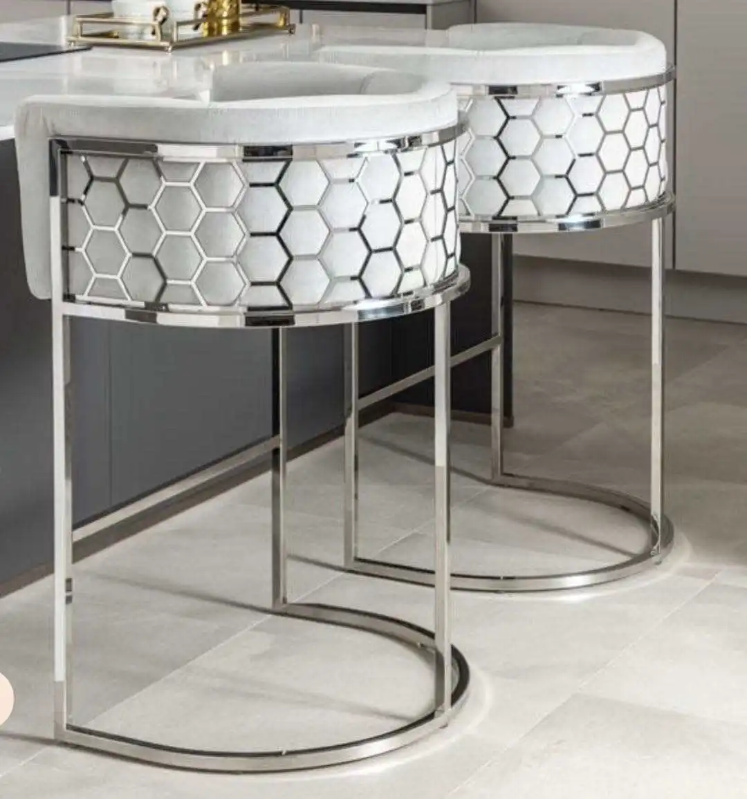 Modern Stainless Steel High Back Bar Stool Chair For Restaurant ...