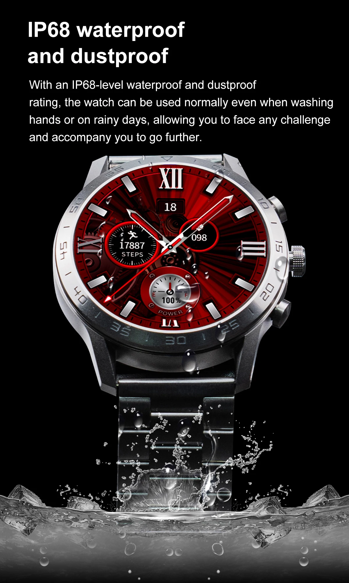 Dt70+ Smart Watch 1.45 Inch 454*454 Screen Ip68 Waterproof Bt Call ...