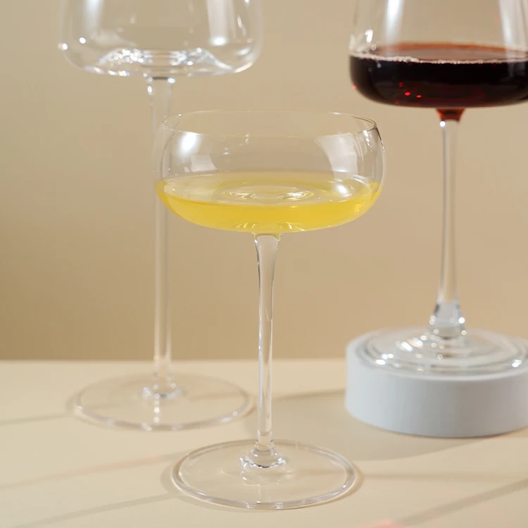 250ml Transparent Concave Bottom Crystal Glass Highball Artificial Red ...