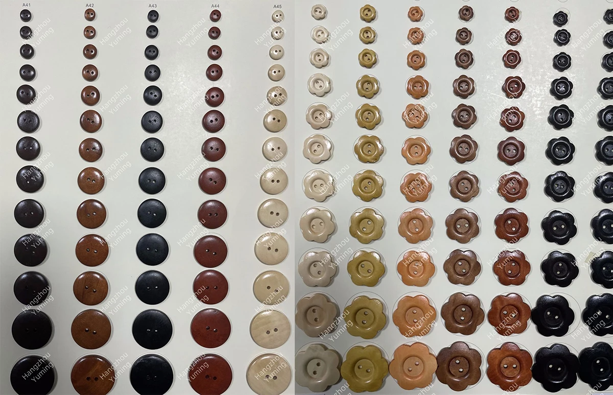 Custom Logo 4 Holes Wood Buttons Natural Round Wooden Buttons For ...