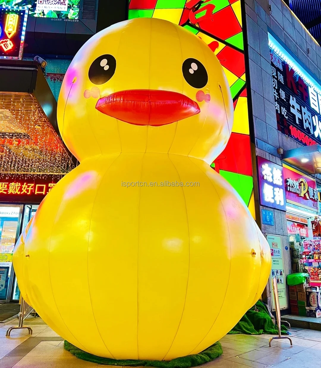 Giant Inflatable Cartoon Yellow Rubber Duck , Water Fixed Yellow Duck ...