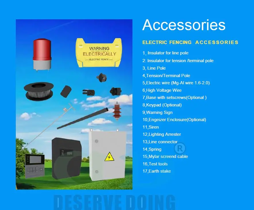 High Voltage Wire Security Electric Fence with Alarm System