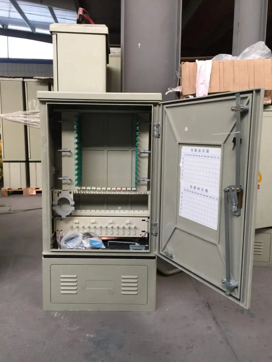 FTTH 144 Cores Fiber Optic Cabinet - Outdoor Distribution Cabinet for ...