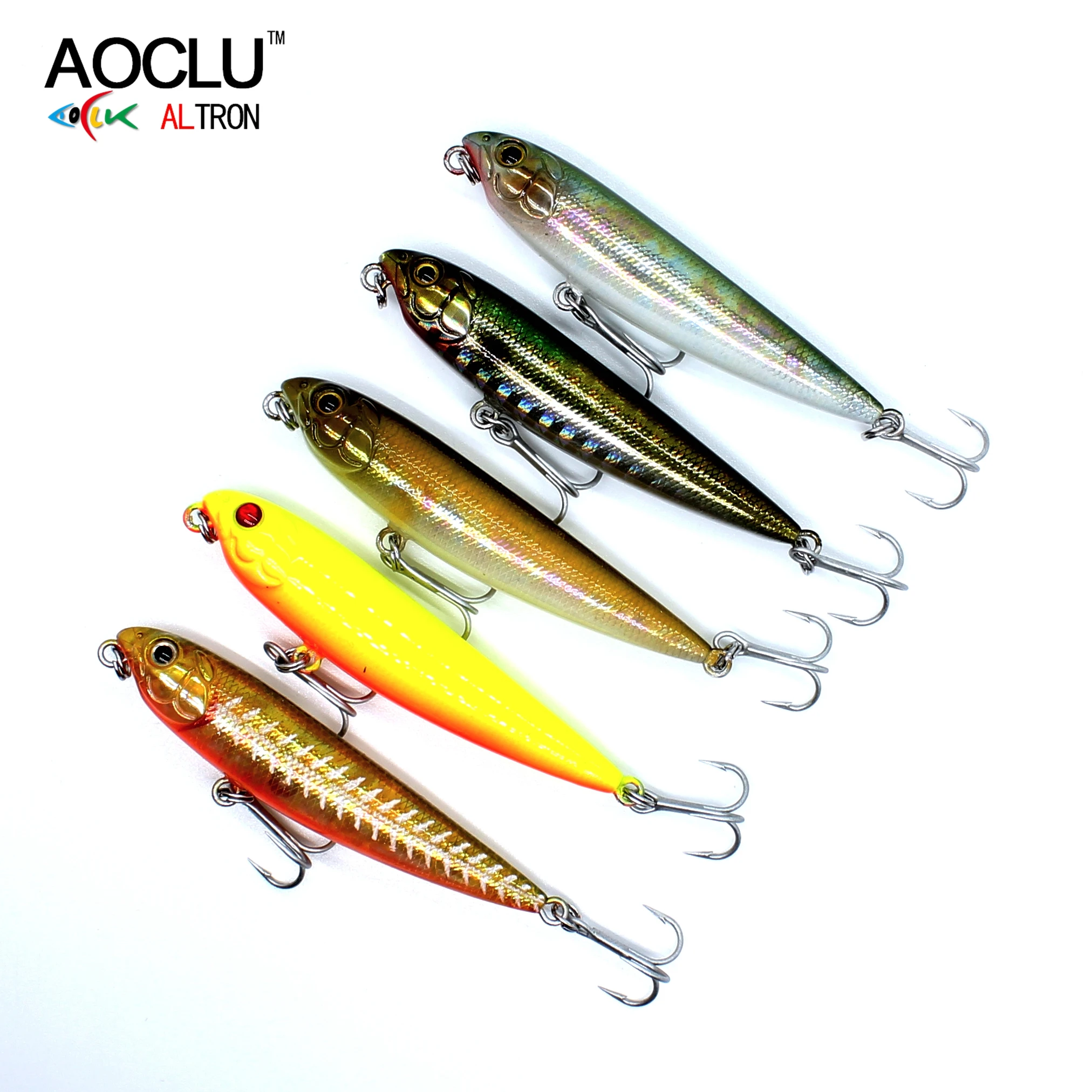 Aoclu Topwater Wobbler 60mm 105mm Pencil Lure Walk The Dog Hard Bait ...