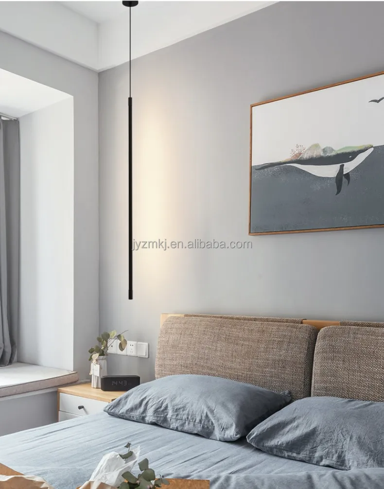 Modern Simple Nordic Long Lamp for Study Bedroom or Hotel Living Room ...