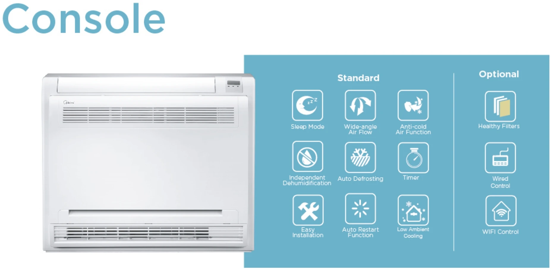 Midea Console Duct Cassette Wall Mounted Air Conditioner First-Class ...