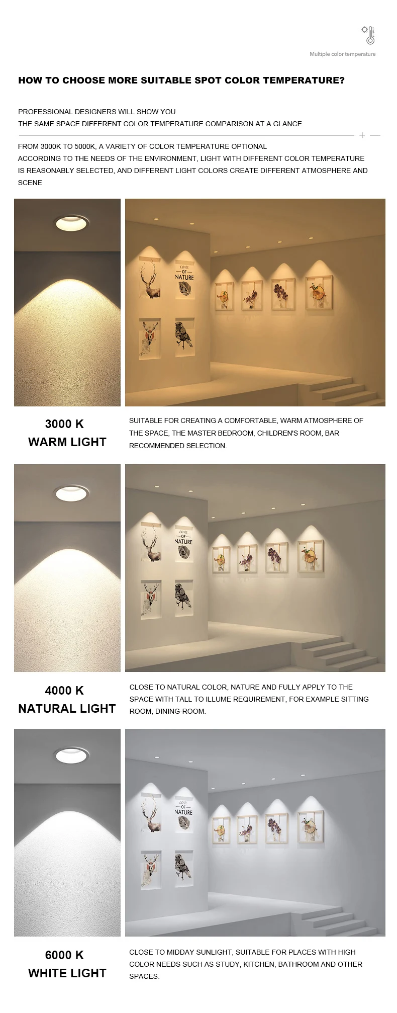 Anti-glare Spotlight Cob Embedded Downlight for Living Room