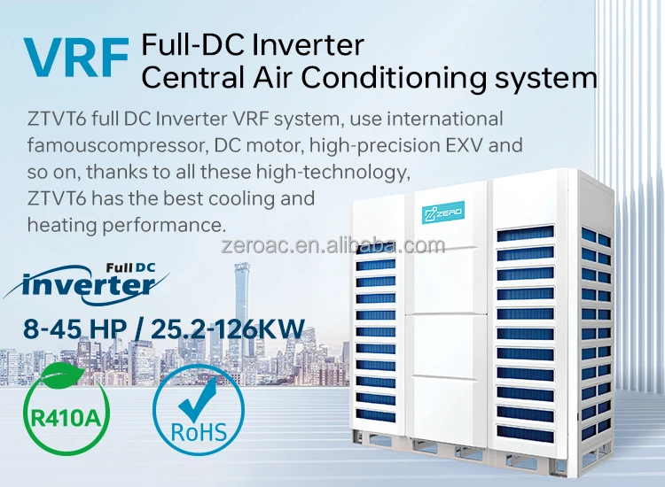 ZERO Vrf Vrv Ceiling Cassette Split Dual Multi Zone Compressor Screw ...