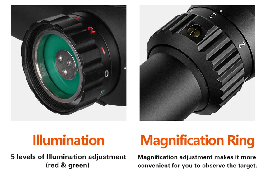 Spina Optics 1-6x24 Wa Ir Wide Angle Long Air Scope Exit Pupil Illuminated Reticle Tactical 30mm ...