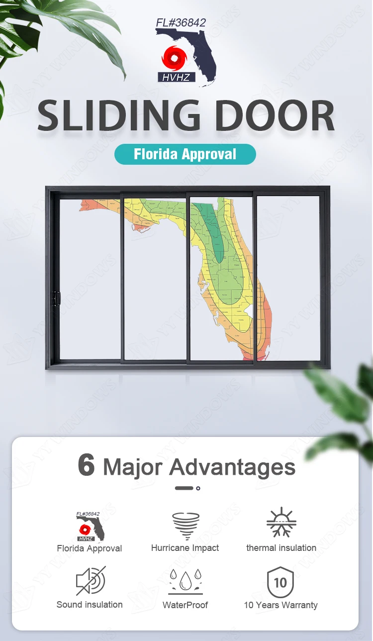 Florida Certified Aluminum Hurricane Impact Sliding Glass Doors ...