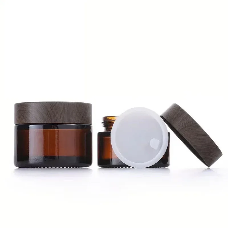 Wholesale Of Mini Transparent Amber Cosmetic Glass Containers,Skincare ...