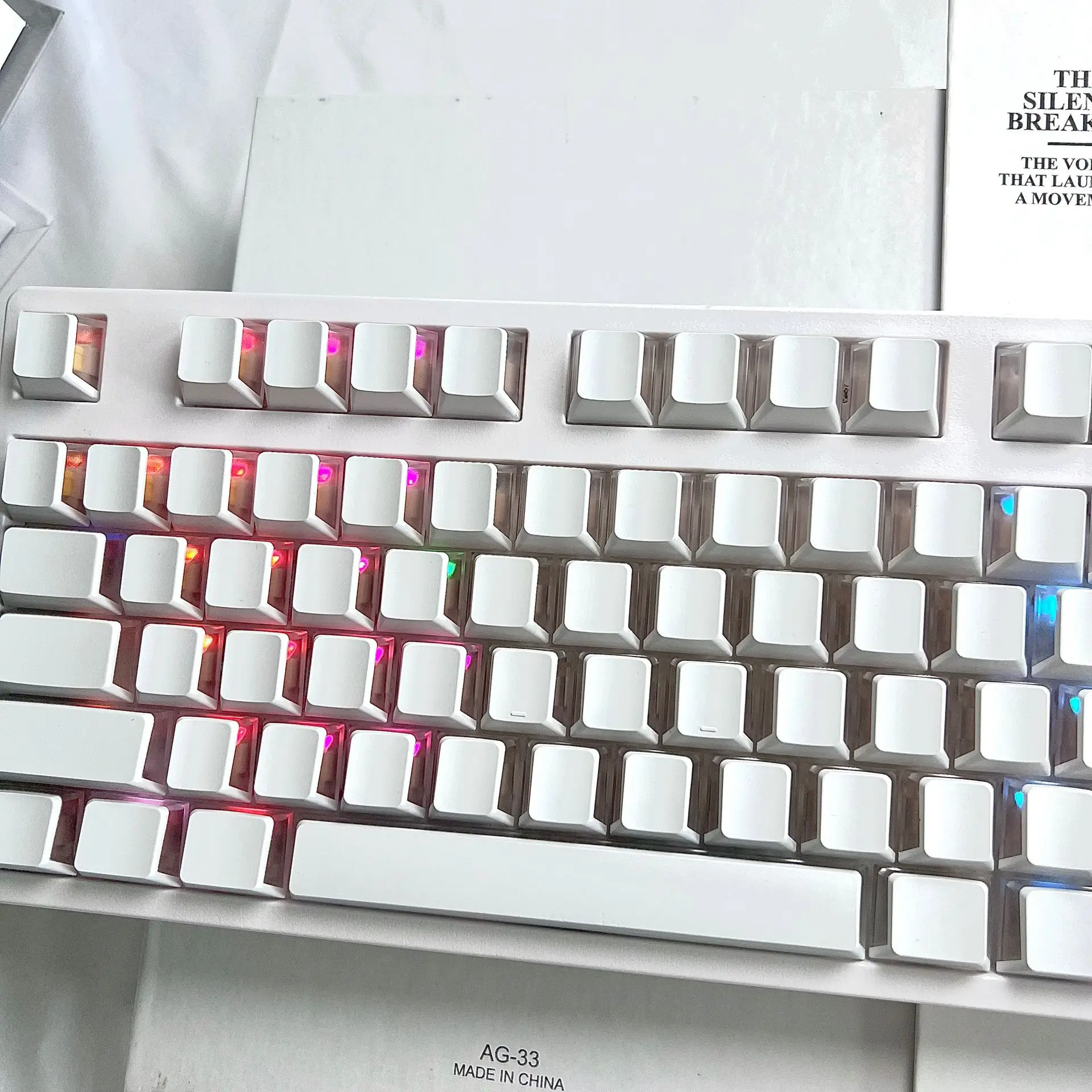 Custom Keyboard Dye Sublimation 3 Side Through Light Cherry Profile PBT ...