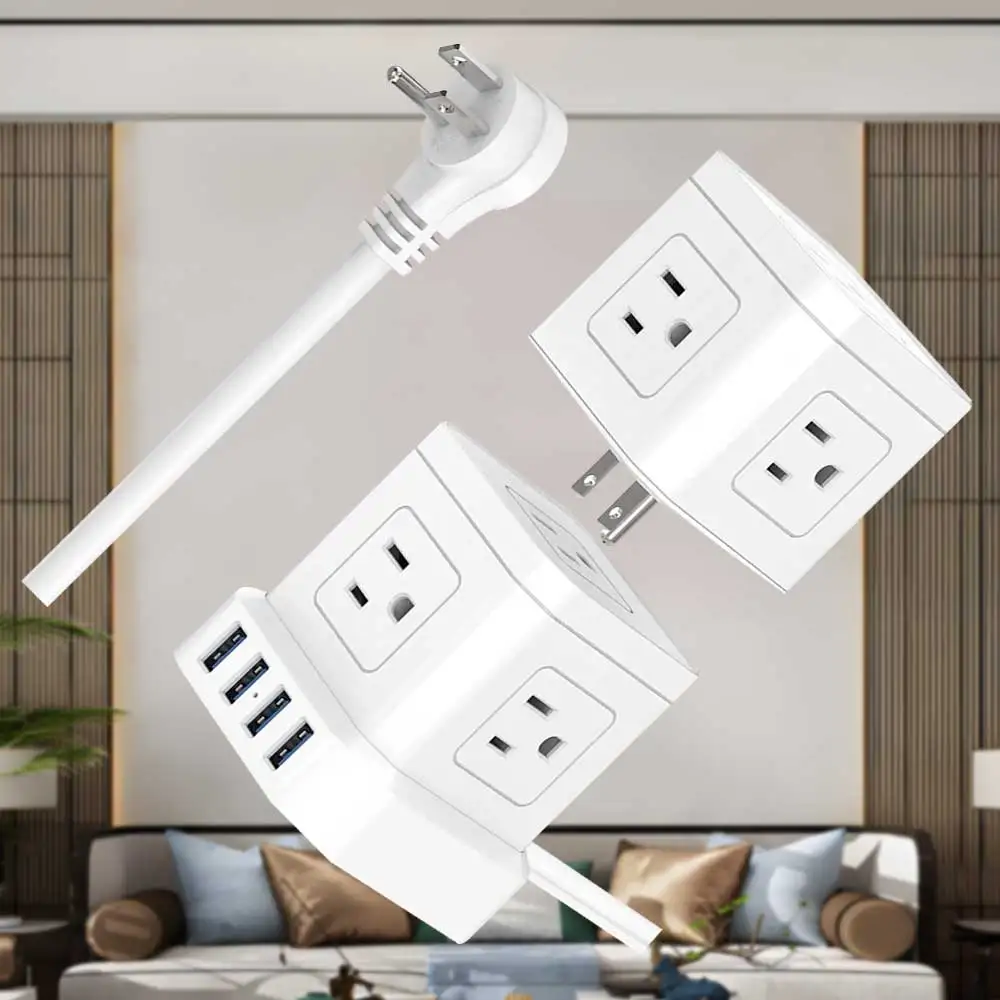 Oswell Factory Cube Adapter Smart Plug Socket Usb Tower Usa Standard ...