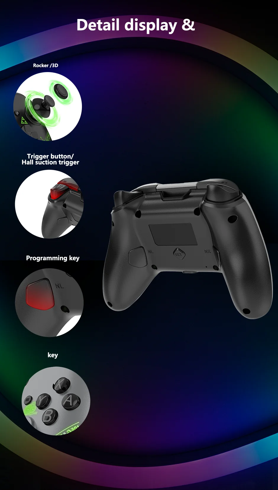 Linear Button 6-axis Somatosensory Gamepad Controller Suitable Switch ...