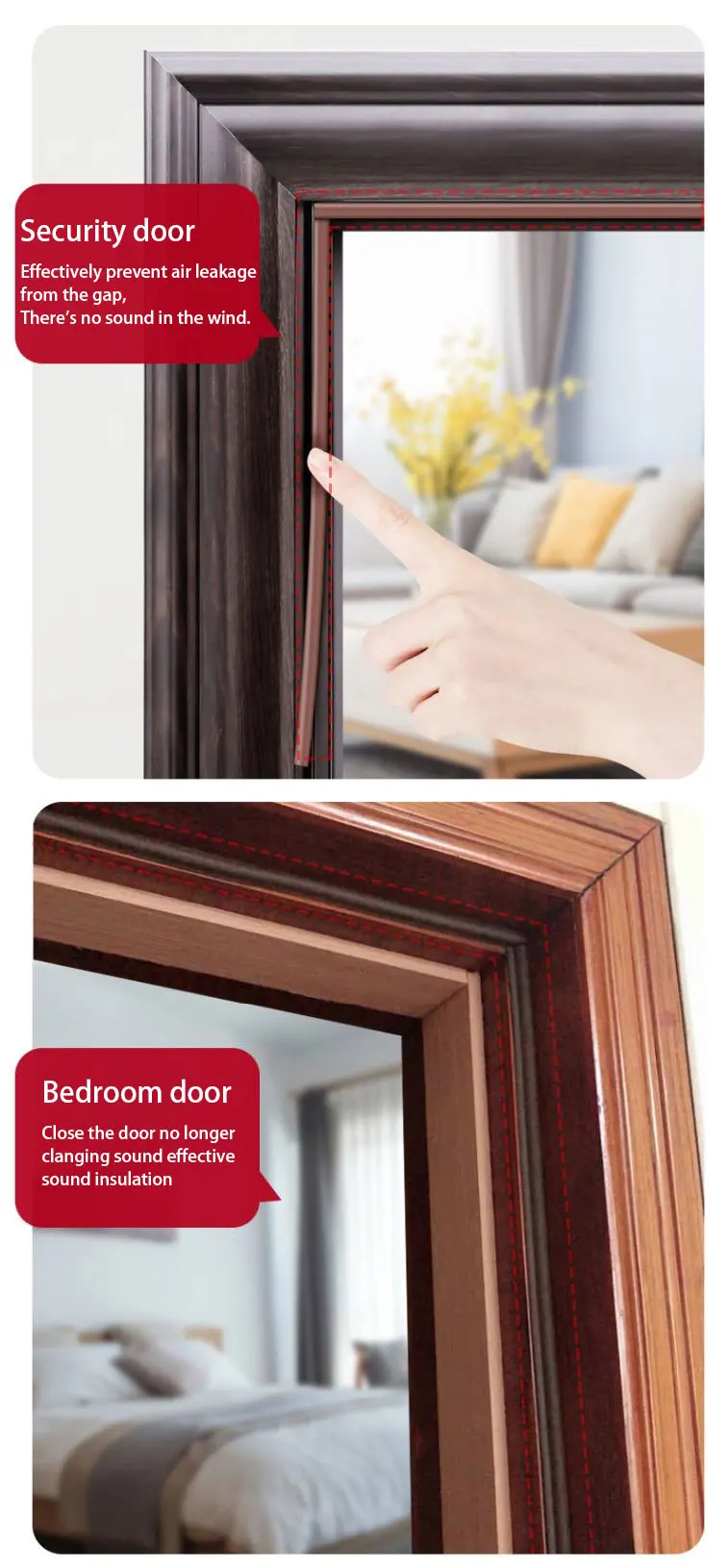 Anti-theft Door Silicone Seal Strip Self-adhesive Door And Window Seal ...