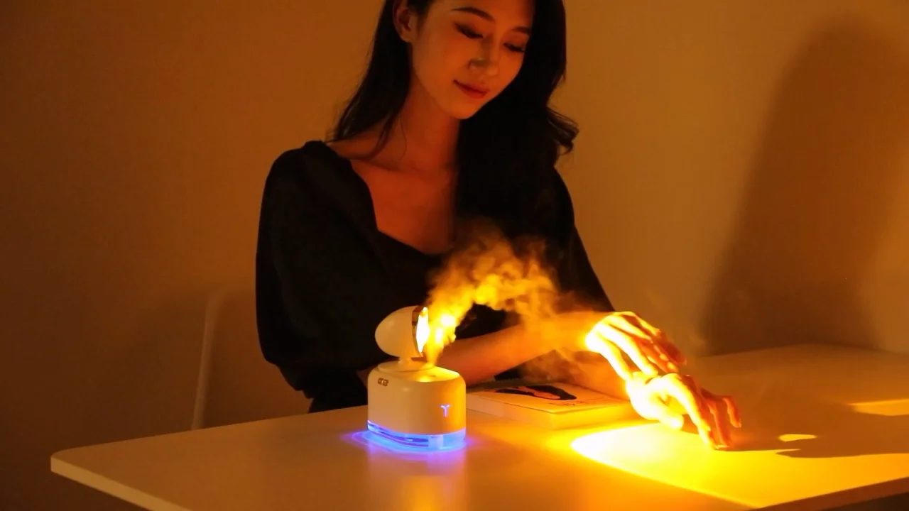 Nawsun Sunset Projection Lamp Humidifier 2 In 1 Rechargeable Portable ...