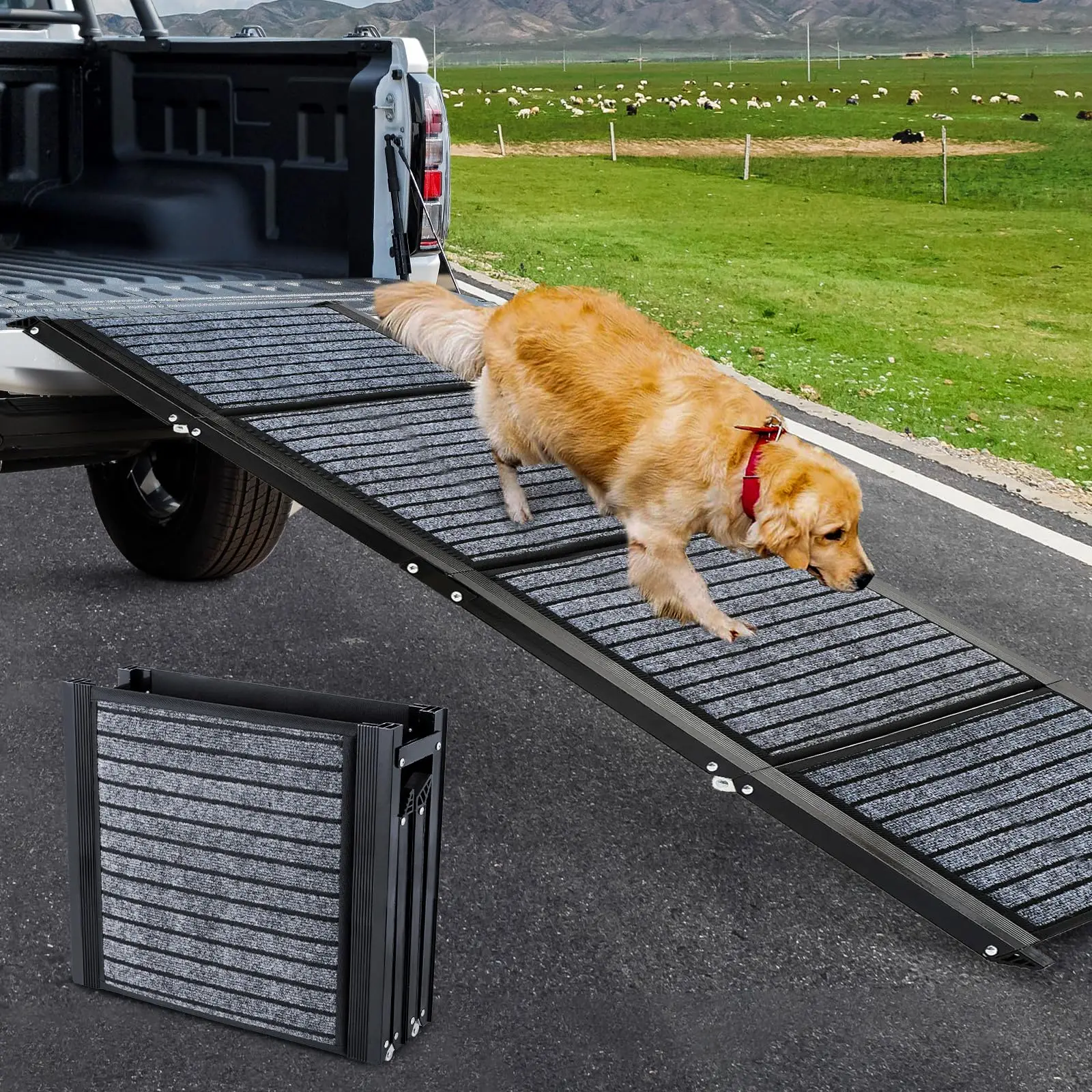 Zmaker Foldable Dog Ramps For Large Dogs Lightweight Pet Ramp Stairs ...